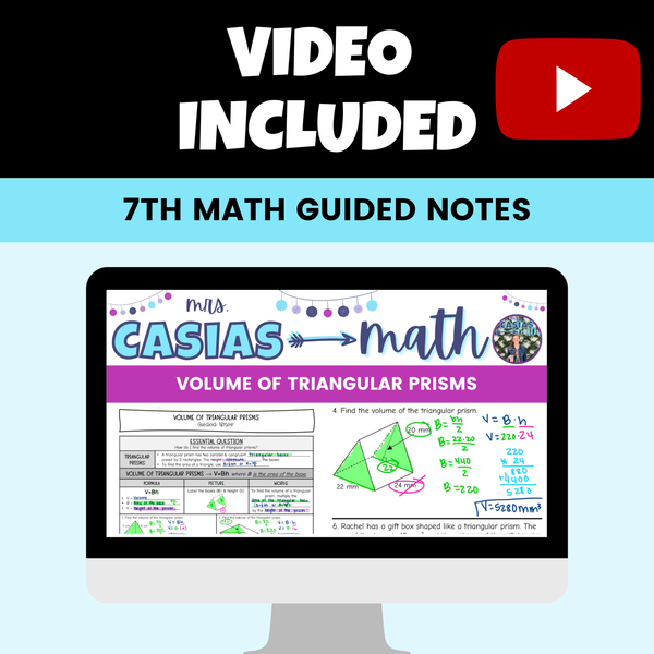 Volume of Prisms and Pyramids Guided Notes Lessons 7th Grade Math ...